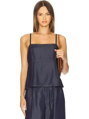 GESTUZ Nia Singlet Top - Dark Blue Unwashed