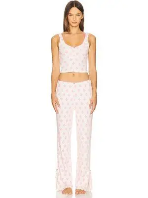 Free People Fresh In Love Lounge Set - Snow Combno