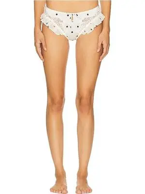 For Love & Lemons Butterfly Lace Ruffle Cheeky Panty - Cream White