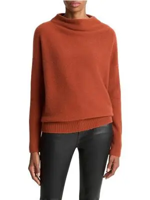 Vince Cashmere Funnel-Neck Sweater Red