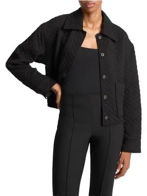 Vince Quilted Cotton-blend Collared Jacket - Black
