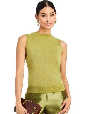 Mestiza New York Metallic Knit Shell Top - Green