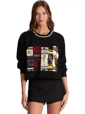 Alice + Olivia Randy Graphic Sweatshirt - Black