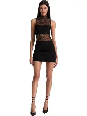 Alice + Olivia Nichol Lace Mini Dress - Black