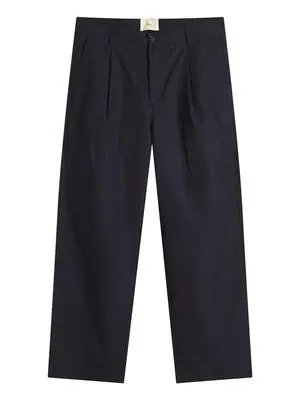 Folk Wide Fit Trouser - Navy Tech Slub