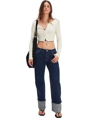 Rolla's Heidi Low-rise Turn Up Jeans - Pacific Rinse