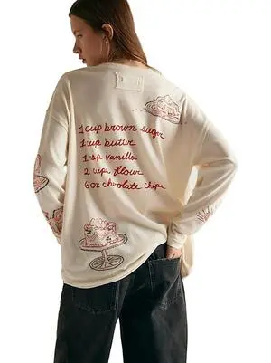 Free People We The Free Tea Time Long-Sleeve Tee Ivory Combo