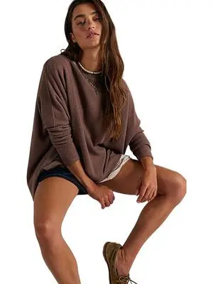 Free People We The Free Latte Blues Solid Thermal Leafless Tree