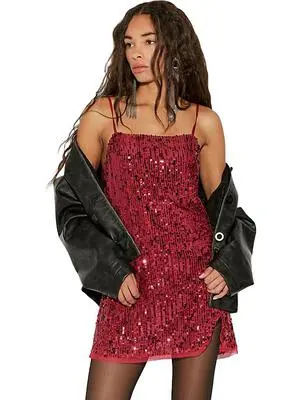Free People Midnight Kiss Mini Slip - Cherry Combo