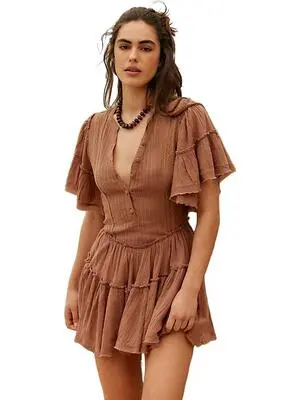 Free People Fia Mini Dress - Brownie