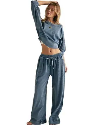 Free People Feeling Special Lounge Pants Vintage Indigo