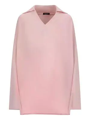 CANESSA V-neck Long-sleeve Top - Pink