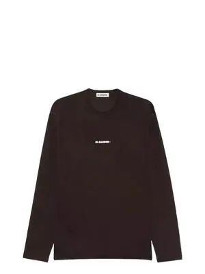 JIL SANDER Logo-motif Long-sleeve T-shirt - Brown