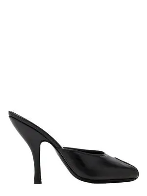 JUDE 105mm Leather Mules - Black
