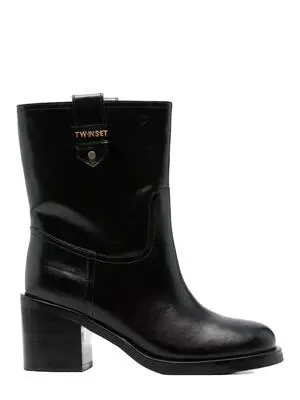 TWINSET 70mm Block-heel Ankle Boots - Black