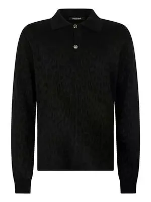 Roberto Cavalli Leopard-print Polo Shirt - Black