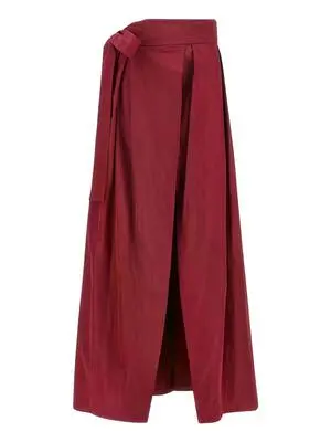 Pinko Pleated Maxi Skirt - Red