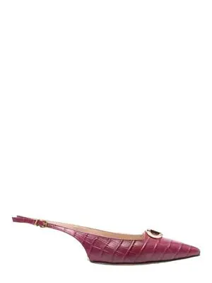 TWINSET Crocodile-effect Slingback Pumps - Purple