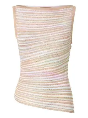 Missoni Stripe Embellished Sleeveless Top - White