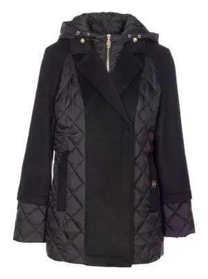 LIU JO Quilted Wool-Blend Coat