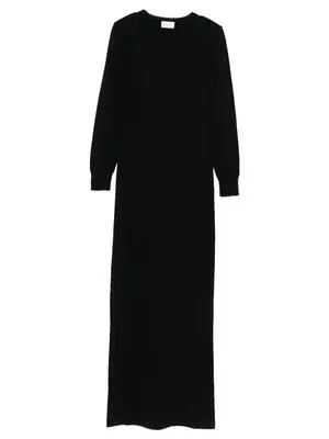 P.a.r.o.s.h Round-neck Midi Dress - Black