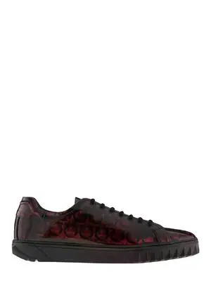 FERRAGAMO Cube Gancini-print Sneakers - Red