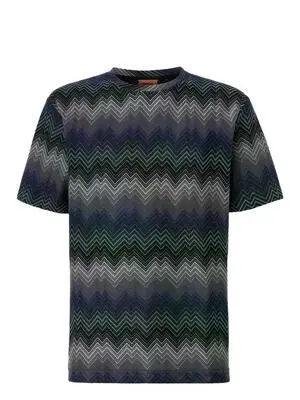 Missoni Chevron-pattern T-shirt - Blue