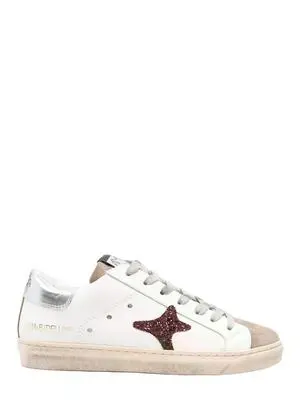 AMA-BRAND Glitter Star Suede Sneakers - White