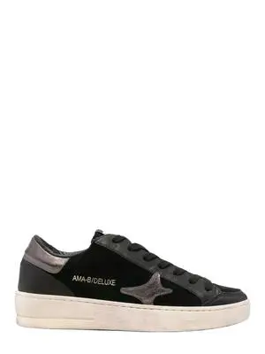 AMA-BRAND Star-detail Leather Sneakers - Black