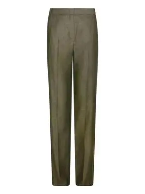 Marella Edison Herringbone-look Trousers - Green