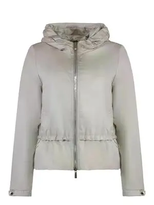MOORER Hooded Drawstring-waist Jacket - Grey