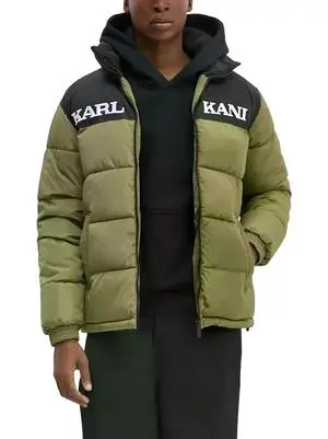 KARL KANI Colour-block Puffer Jacket - Green