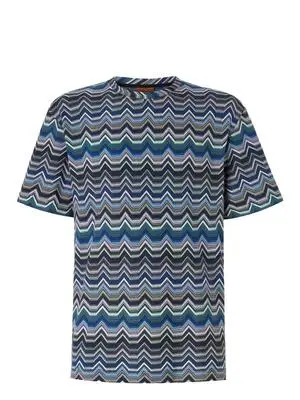 Missoni Chevron-pattern Short-sleeved T-shirt - Blue