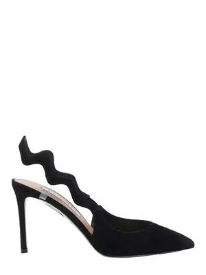AQUAZZURA 85mm Artiste Sling Wave-detail Slingback Pumps - Black