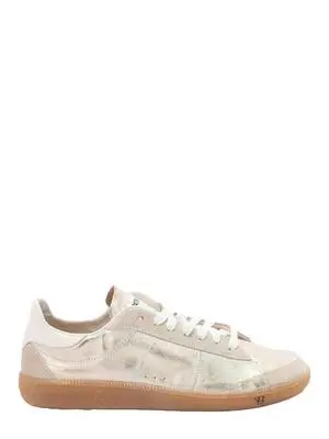 Patrizia Pepe Metallic Leather Sneakers - Neutrals