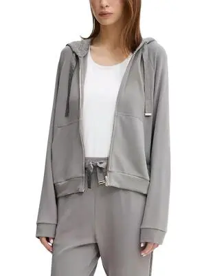 BOSS Emed-logo Zip-up Hoodie - Grey