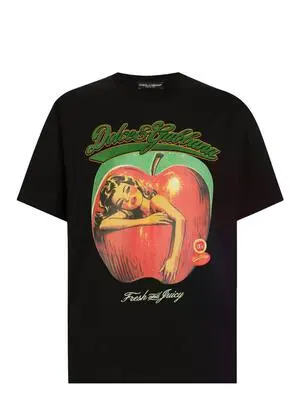 Dolce & Gabbana Apple Print T-shirt - Black