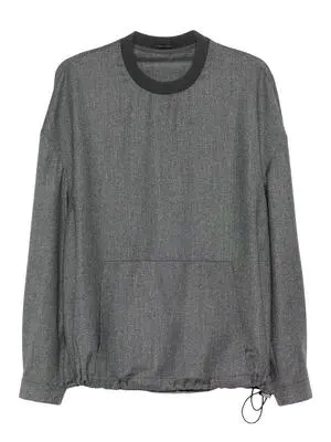 GIORGIO ARMANI Wool Sweatshirt With Drawstring Pocket