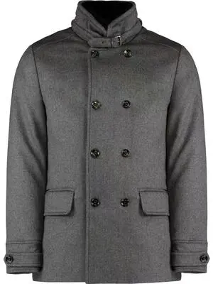 MOORER Double-breasted Coat - Grey