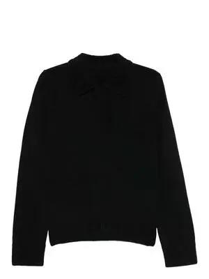 Sacai Polo-neck Wool Sweater - Black