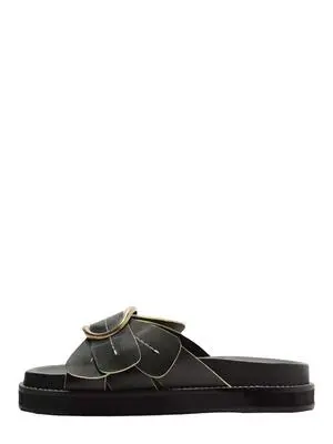 Farm Rio Daisy Flatform Sandals - Black