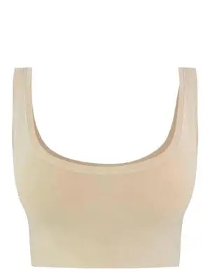 Hanro Seamless Scoop-neck Crop Top - Neutrals