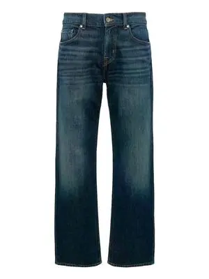7 For All Mankind Straight-leg Cotton-blend Jeans - Blue