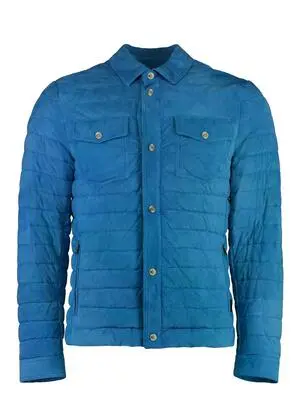 MOORER Suede Quilted Jacket - Blue