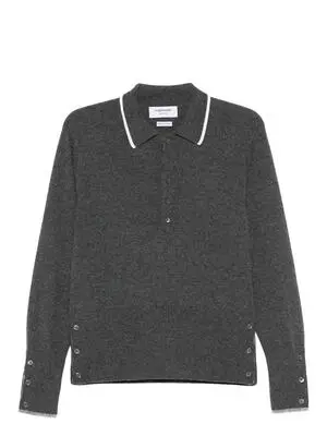Thom Browne Browne 65 Intarsia Cashmere Polo Shirt - Grey