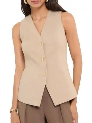 FRIENDS LIKE THESE Button-up Vest - Cream