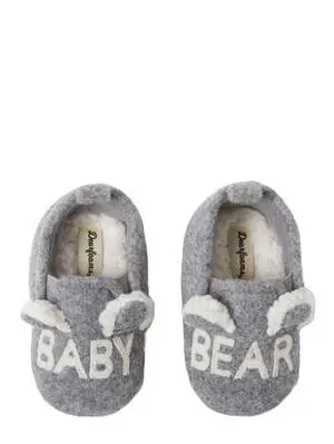 DEARFOAMS Casey Baby Bear Scuff Slipper - Light Heather Grey