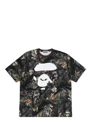 A BATHING APE Tree Edge Camo Ape Face Relaxed Fit Tee Shirt - Brown