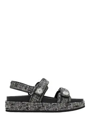 Tory Burch Embellished Platform Sandals - Black