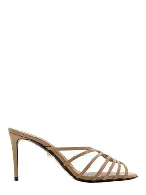 ALEVI MILANO 80mm Leather Heeled Sandals - Neutrals